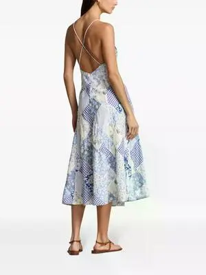 Polo Ralph Lauren Sleeveless Patchwork Midi Dress