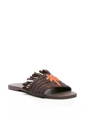 Manebí Fringed Raffia Slides