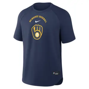 Nike Milwaukee Brewers Authentic Collection Batting Practice Pregame Dri-fit Mlb Top