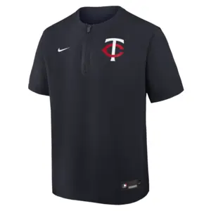 Nike Minnesota Twins Authentic Collection Dri-fit Mlb 1/4-zip Short-sleeve Windshirt - Blue