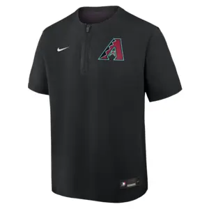 Nike Arizona Diamondbacks Authentic Collection Dri-fit Mlb 1/4-zip Short-sleeve Windbreaker - Black