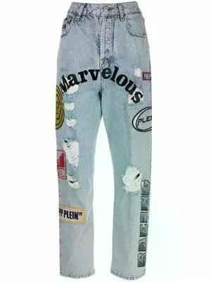 Philipp Plein Patchwork Boyfriend Jeans