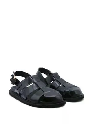 Moschino Strappy Buckle Leather Sandals