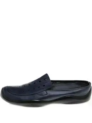 Prada Leather Perforated Loafers