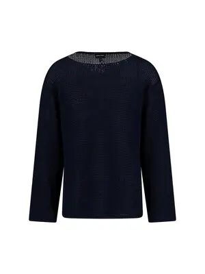 Giorgio Armani Linen Blend Sweater - Blue