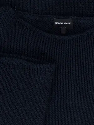 Giorgio Armani Linen Blend Sweater - Blue