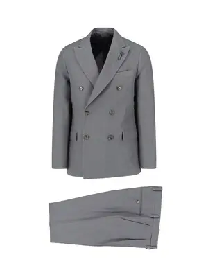 LARDINI Double-breasted Linen Suit