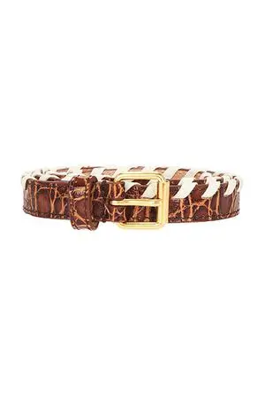 Dries Van Noten Leather Belt With Gold-tone Buckle