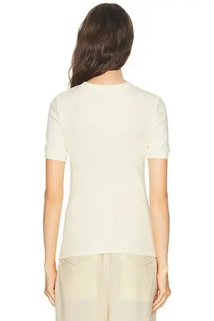 ENTIRE STUDIOS Lounge Ribbed Knit Jersey T-shirt - Pollen