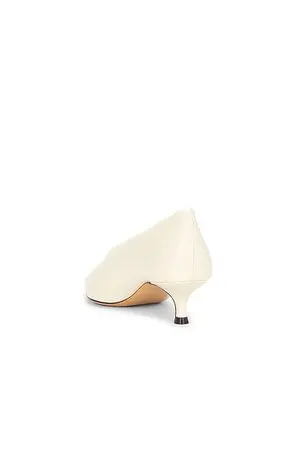 Le Monde Beryl Babouche Leather Kitten Heel - Ecru