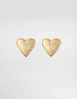 Dolce & Gabbana Heart Clip-on Earrings With Logo - Gold