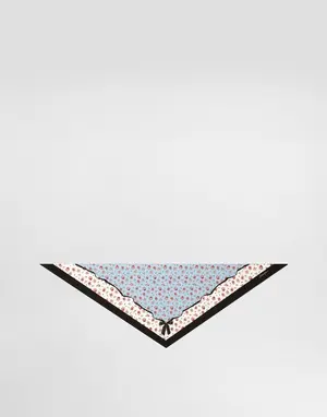 Dolce & Gabbana Small Rose-print Silk Twill Triangle Scarf - Multicolor