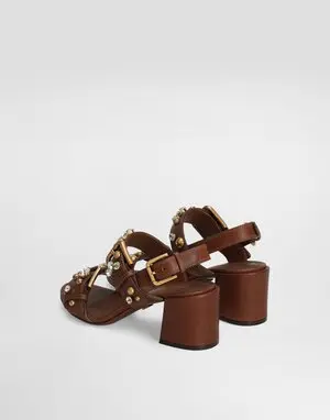 Dolce & Gabbana Keira Cowhide Sandals With Embellishments - Multicolor