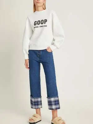 GWYN The Graphic Puff-sleeve Sweatshirt - Ivory