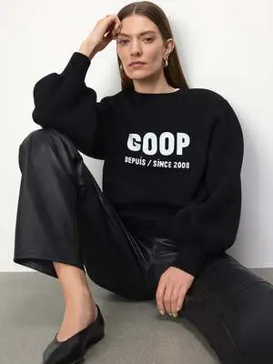 GWYN The Graphic Puff-sleeve Sweatshirt - Ivory
