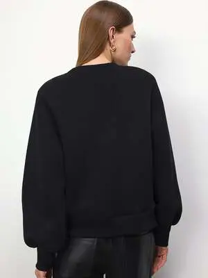 GWYN The Graphic Puff-sleeve Sweatshirt - Ivory