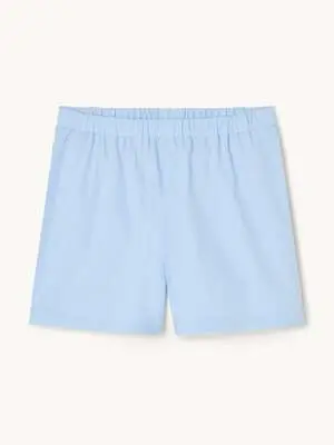 GWYN Relaxed Fit Cotton Poplin Shorts - Ash Brown