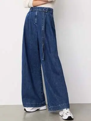 GWYN Ultrawide Pleated Jeans