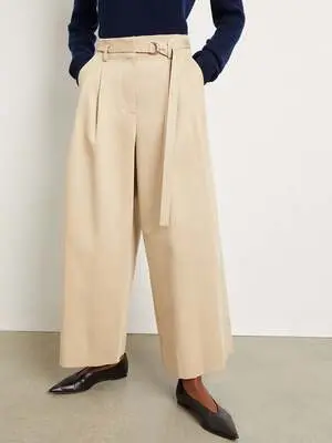 GWYN Juju High-waisted Cropped Wide-leg Trousers