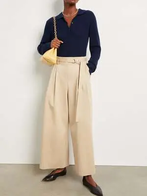 GWYN Juju High-waisted Cropped Wide-leg Trousers