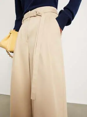GWYN Juju High-waisted Cropped Wide-leg Trousers