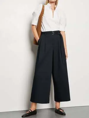 GWYN Juju High-waisted Cropped Wide-leg Trousers