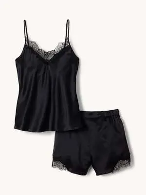PETITE PLUME Silk Lace Cami Short Set