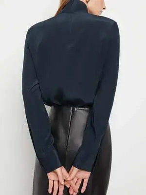 GWYN Silk Turtleneck Blouse
