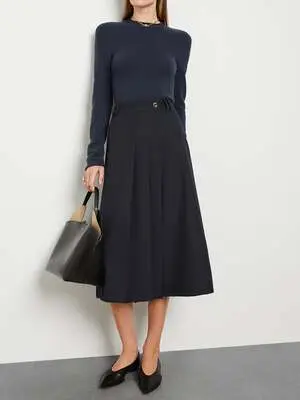 GWYN Cashmere Minimalist Sweater - Navy