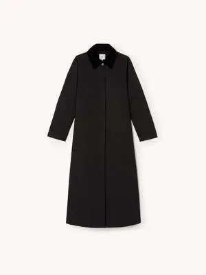 GWYN Corduroy-collar A-line Coat