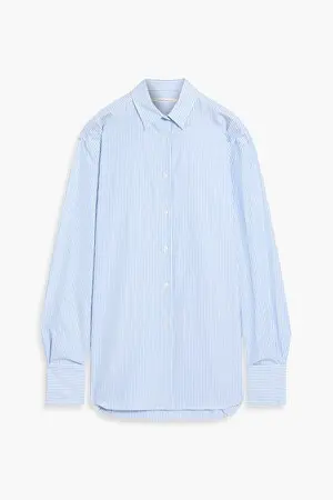 Another Tomorrow Striped Cotton-poplin Shirt