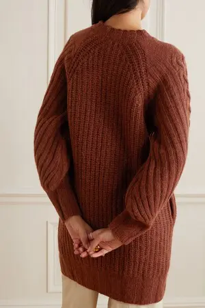 JOSLIN Moira Ribbed Merino Wool-blend Cardigan