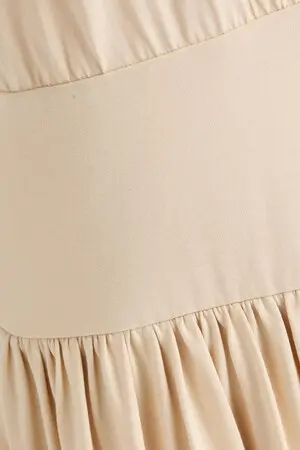 TOTEME Gathered Cotton-jersey Maxi Dress - Beige