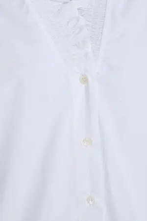 Sandro Ruffled Cotton-poplin Blouse