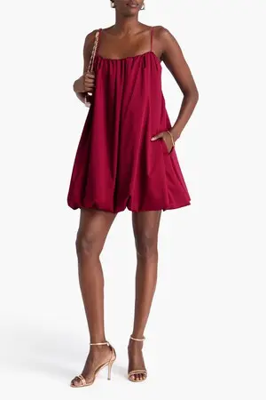 Simkhai Gathered Satin-twill Mini Dress