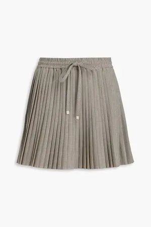 Sandro Houndstooth Tweed Pleated Mini Skirt