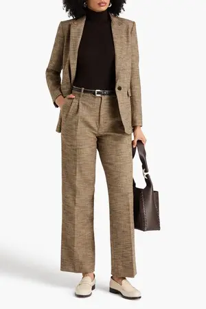 Sandro Houndstooth Tweed Straight-leg Pants