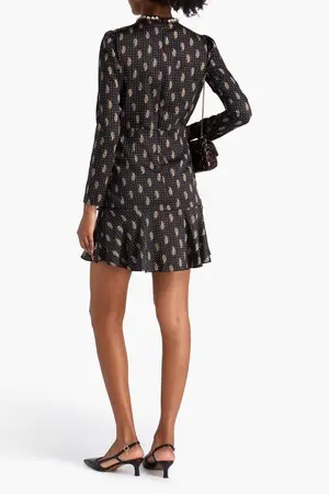 Sandro Crystal-embellished Paisley-print Mini Dress