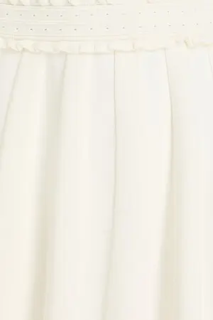 Sandro Ribbed Knit Mini Skirt With Ruffle
