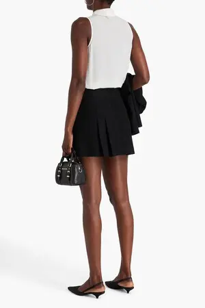 Sandro Pleated Tweed Mini Skirt