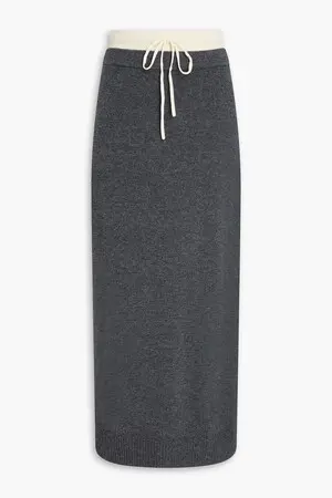 Sandro Wool And Cashmere-blend Midi Skirt