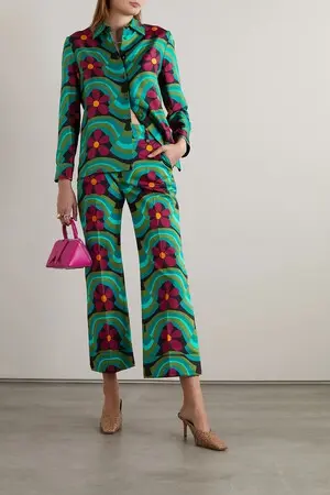 La DoubleJ Hendrix Cropped Floral Pants