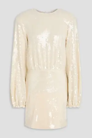 Remain Birger Christensen Sequined Mesh Mini Dress - Ivory