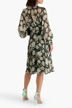 MIKAEL AGHAL Floral-print Georgette Midi Dress