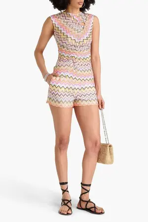 Missoni Cutout Crochet-knit Top - Yellow