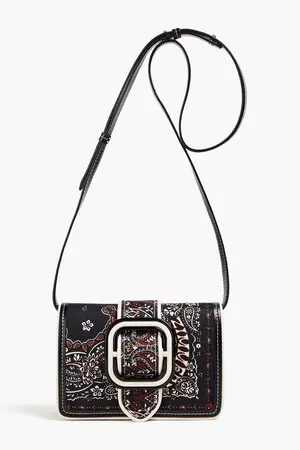 Zimmermann Leather-trimmed Paisley-print Canvas Crossbody Bag