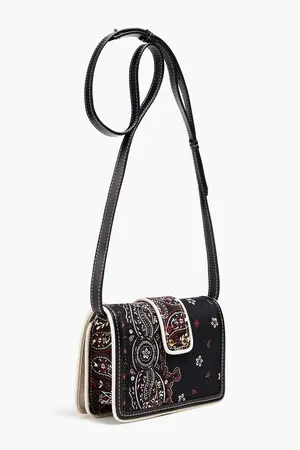 Zimmermann Leather-trimmed Paisley-print Canvas Crossbody Bag