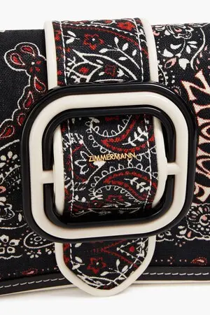Zimmermann Leather-trimmed Paisley-print Canvas Crossbody Bag