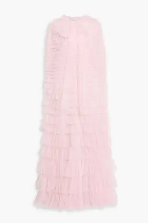 Carolina Herrera Bead-embellished Ruffled Silk-tulle Cape