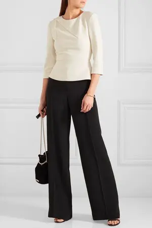 Roland Mouret Carron Fluted Crepe Top